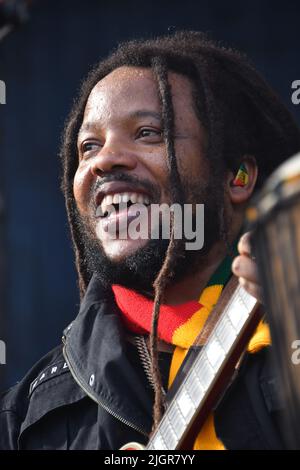Singer, songwriter and musician Stephen Marley is shown performing on ...