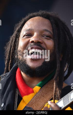 Singer, songwriter and musician Stephen Marley is shown performing on ...