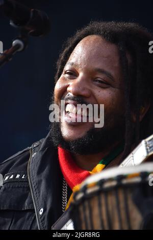 Singer, songwriter and musician Stephen Marley is shown performing on ...