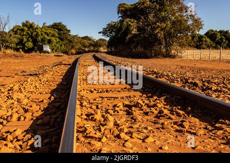 Silvânia, Goiás, Brazil – July 10, 2022: Railroad crossing. 1 Track ...