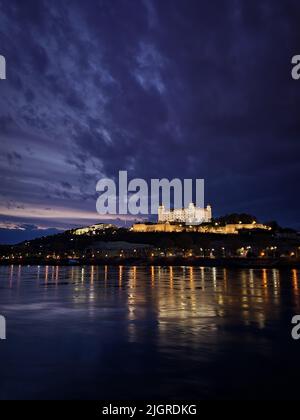 A breathtaking view of the Bratislava Castle in Slovakia during the ...