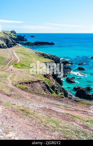 Pentreath Beach and Cliffs, Cornwall, England Stock Photo - Alamy