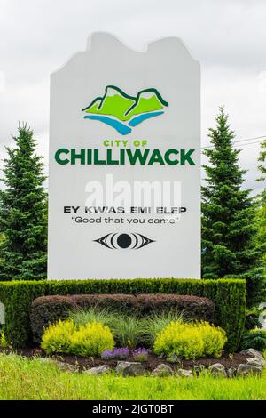 Welcome to Chilliwack sign, Chilliwack, British Columbia, Canada Stock ...