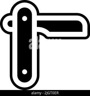 Straight razor glyph icon, barber and tool, straight razor vector icon ...