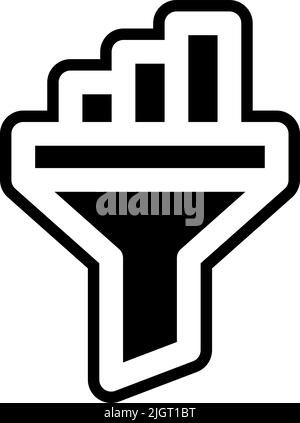 Funnel graph glyph icon. Marketing strategy chart. Conversion economic ...