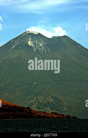 Mount Lewotolok volcano in Lembata Island, Lembata, East Nusa Tenggara ...