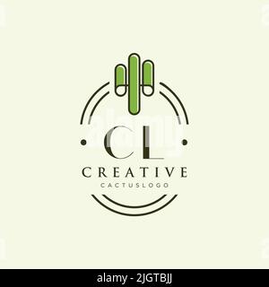Initial CL logo template with modern frame. Minimalist CL letter logo ...