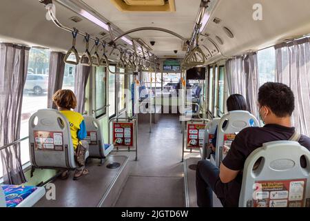Bus Rapid Transit vehicle interior, Bangkok, Thailand Stock Photo - Alamy