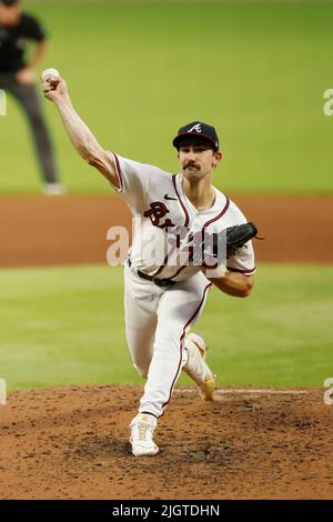 Atlanta Braves' Spencer Strider pitches during the first inning of a ...