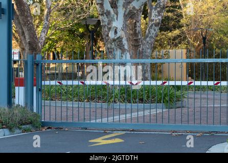 automatic barrier gate in the parking lot. entrance access security ...