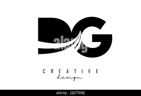 DG Letter Design with Creative Cut and Colorful Rainbow Texture. DG ...