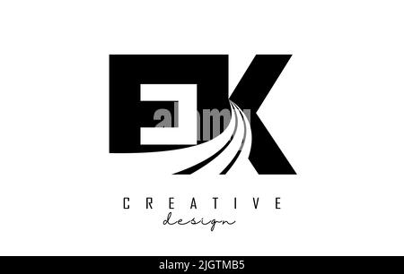EK Letter Design with Creative Cut and Colorful Rainbow Texture. EK ...