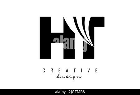 HT Letter Design with Creative Cut and Colorful Rainbow Texture. TH ...