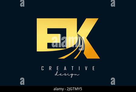 EK Letter Design with Creative Cut and Colorful Rainbow Texture. EK ...