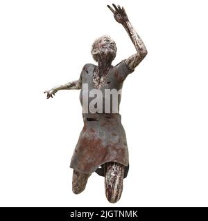 3D illustration zombie girl isolated white background Stock Photo - Alamy