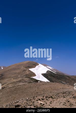 Snow in the mountain, North Governorate, Daher el Kadib, Lebanon Stock ...