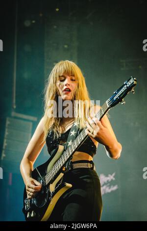 Victoria De Angelis of Måneskin performs during the Global Citizen ...