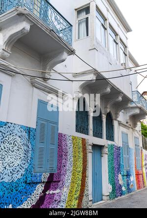 Lebanese traditional windows and balcony Stock Photo - Alamy
