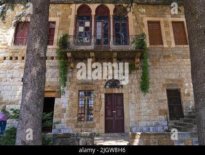 Old traditional lebanese house with triple arches, Governorate of North ...