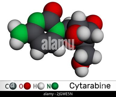 Cytarabine, cytosine arabinoside, ara-C molecule. It is chemotherapy ...