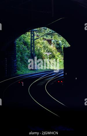 Triberg, Germany. 13th July, 2022. A Deutsche Bahn locomotive runs on ...