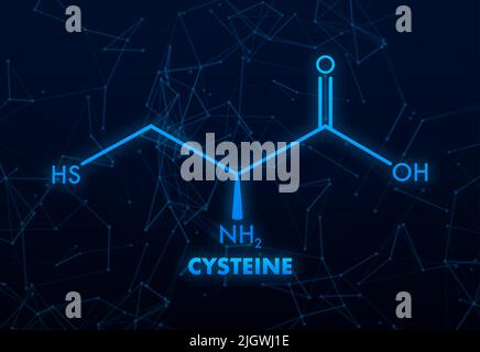 Cysteine molecular skeletal chemical formula. 3d icon with cysteine ...