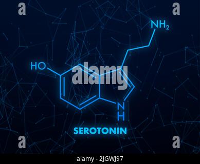 Vector graphic. Serotonin editable stroke outline icon isolated on ...