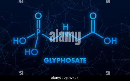 Glyphosate formula. Glyphosate herbicide molecule. Vector illustration ...