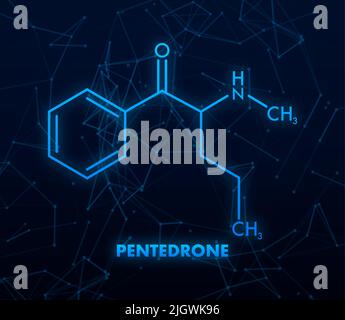 Pentedrone formula. Pentedrone molecular structure. Vector illustration ...