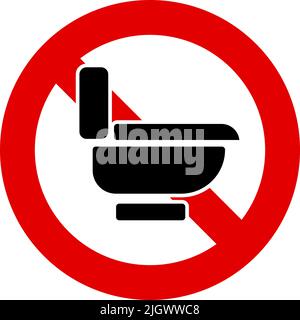 Prohibited to use the restroom. Toilet use prohibited. Editable vector ...