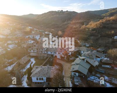 Aerial view of Village of Dolen with Authentic nineteenth century ...