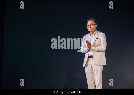 Unsoo Kim MD and CEO of Hyundai Motor India Ltd stands with a new ...