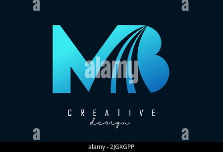 Letter MB blue logo sign. Vector logo design for business Stock Vector ...