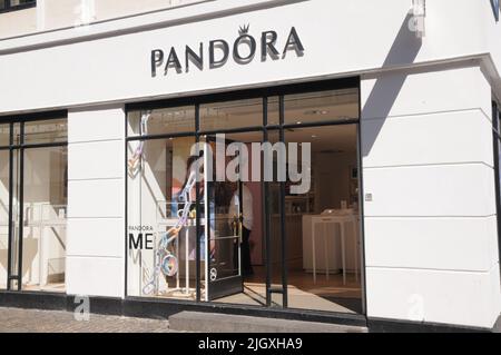Copenhagen /Denmark/13 July 2022/Pandora store in danish capital ...