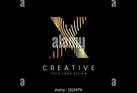 Warp Zebra Lines Letter U logo Design with Golden Lines and Creative ...