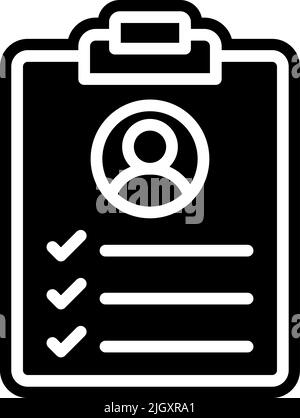 Job description icon Black line art vector in black and white outline ...