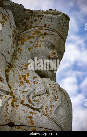 The statue of 'Our Lady of The Isles' by Hew Lorimer on the side of ...