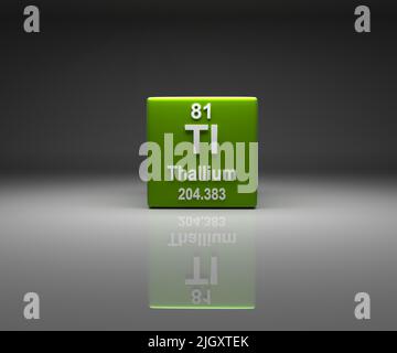 Cube with Thallium number 81 periodic table Stock Photo - Alamy