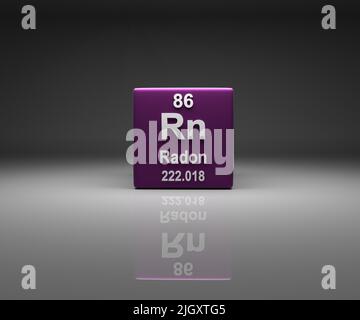 Cube with Radon number 86 periodic table Stock Photo - Alamy