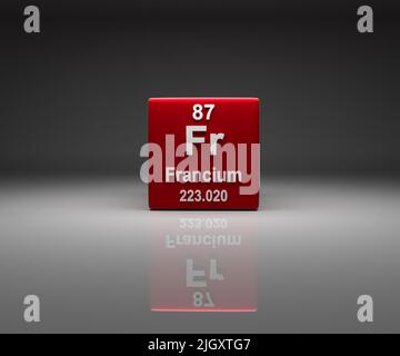 Cube with Francium number 87 periodic table, 3d rendering Stock Photo ...
