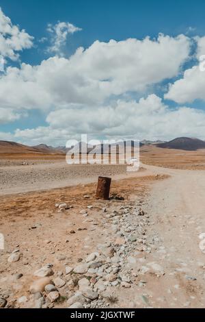 vast empty landscape of Deosai National Park on sunny day in Pakistan ...