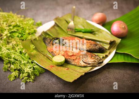 south indian famous steamed fish recipe Stock Photo - Alamy