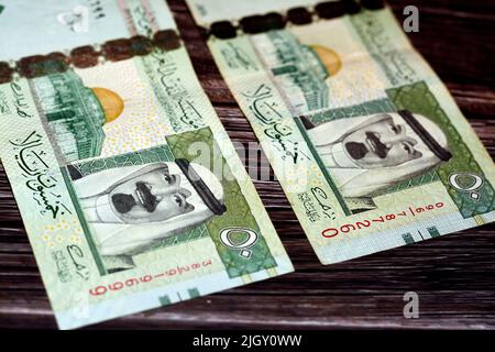 Saudi Arabia 50 SAR fifty Saudi riyals cash money banknote with the ...