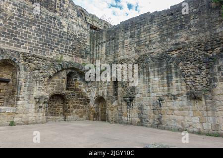 Lay brothers' dormitory in Kirkstall Abbey, a ruined Cistercian ...