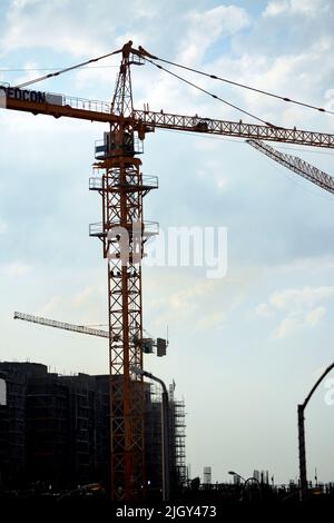 Giza, Egypt, June 13 2022: Construction site of new buildings in Egypt ...