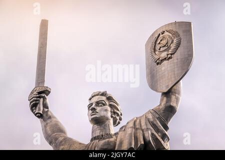 Majestic Motherland monument in Kiev symbol of victory, Ukraine Stock ...