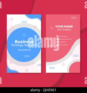 Business Seminar Id Card Template Flat Cartoon Background Vector ...