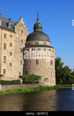 Orebro old castle with a moat Stock Photo - Alamy