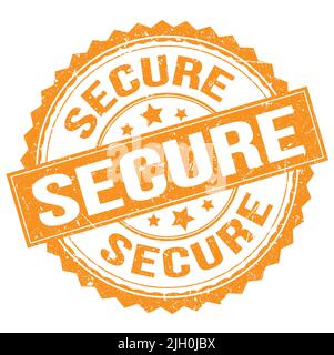 secure text written on orange grungy stamp sign Stock Photo - Alamy