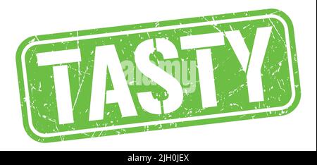 TASTY text written on green round stamp sign Stock Photo - Alamy